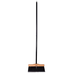 Handcrafted Extra Wide 12" Maple Wood Push Broom 2 Piece Black Steel ...